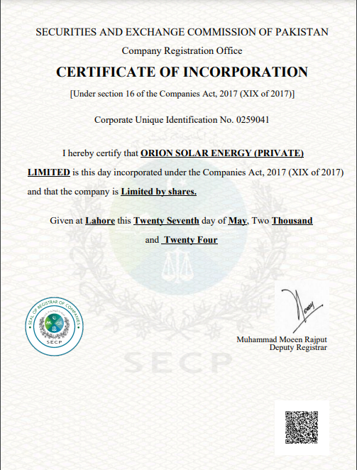 Orion Solar Energy (Pvt) Ltd – Go Green, Go Solar